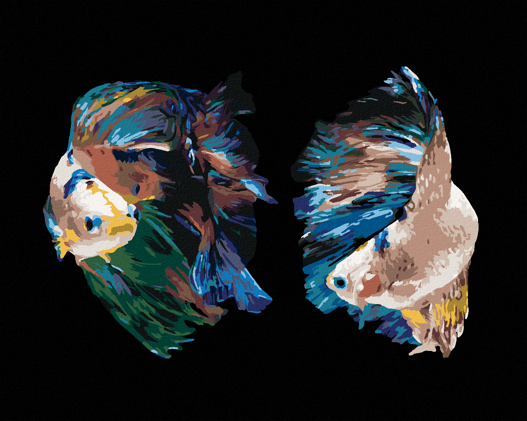 Diamond painting - ZWEI KAMPFFISCHE – ZUTY DE