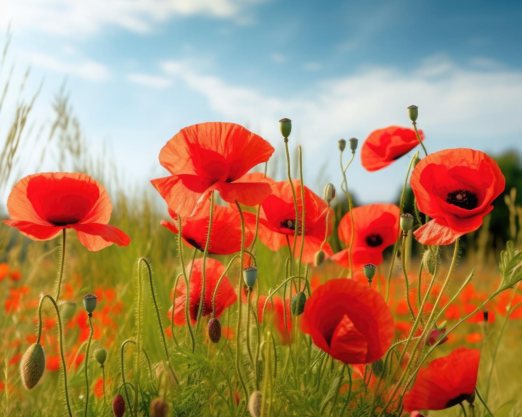 Leinwandbilder - Mohnblumen auf der Wiese – ZUTY DE