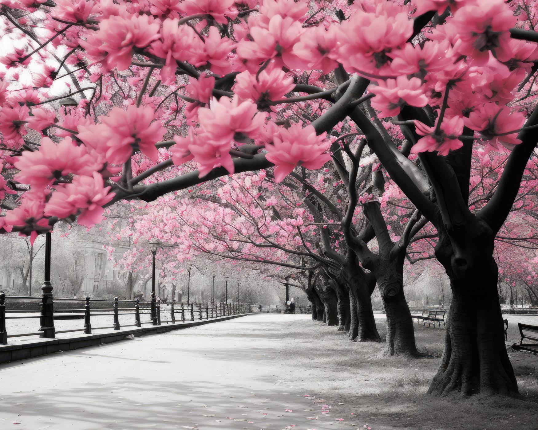 Leinwandbilder - Allee der rosa Bäume – ZUTY DE