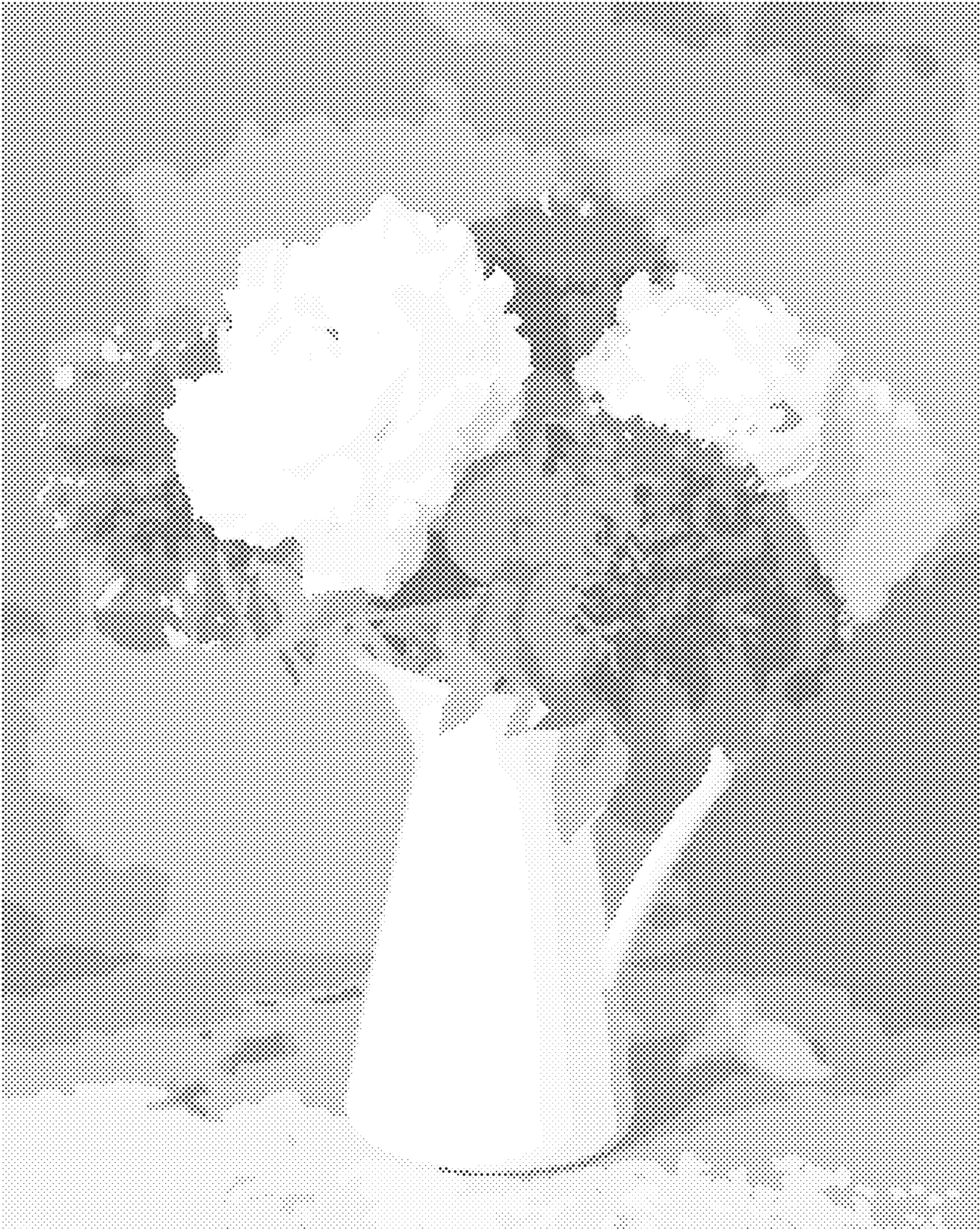 Punktmalerei - ROTE UND WEISSE PFINGSTROSEN IN EINER VASE II – ZUTY DE