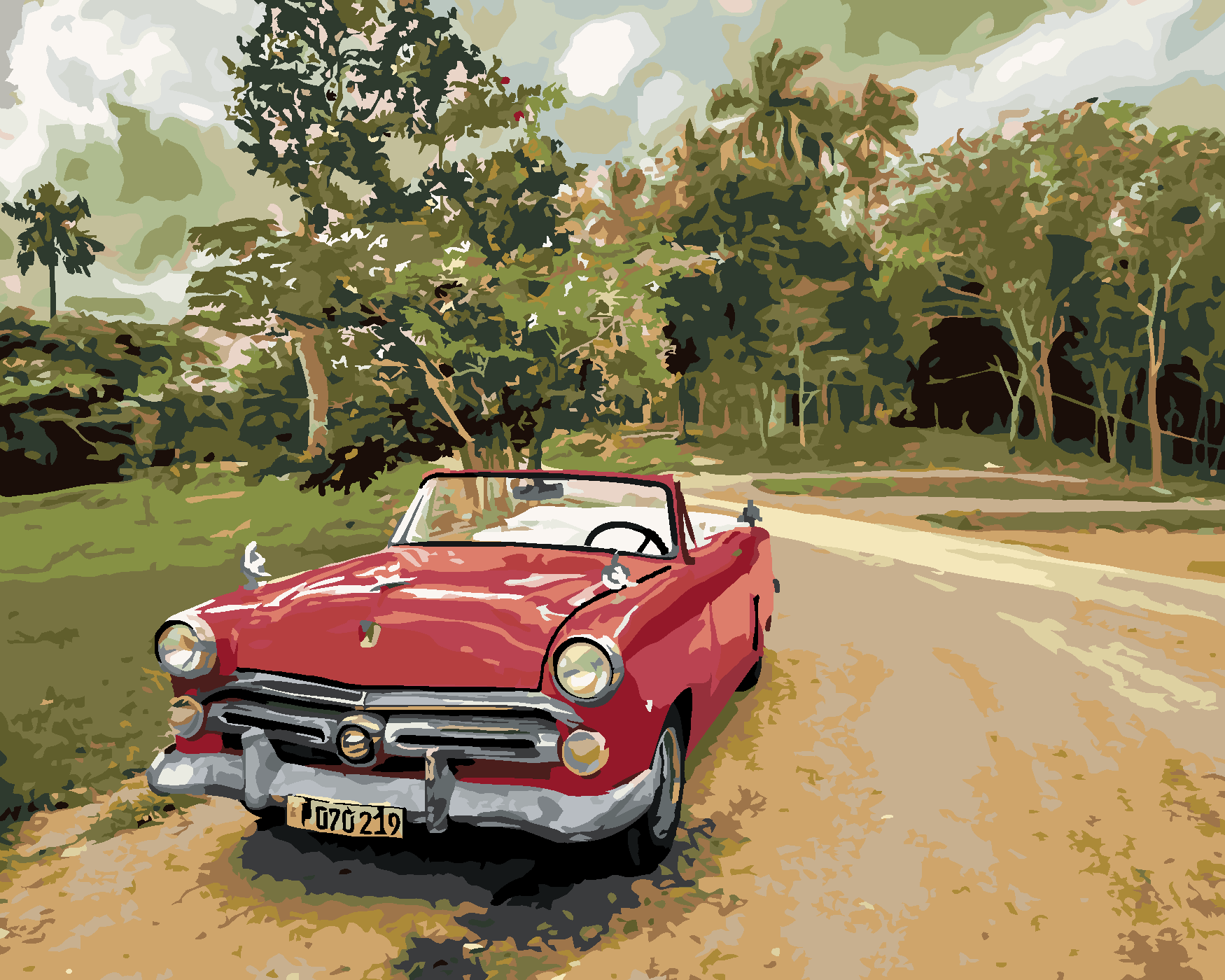 Malen nach Zahlen - ROTES AUTO AUF DER STRASSE – ZUTY DE