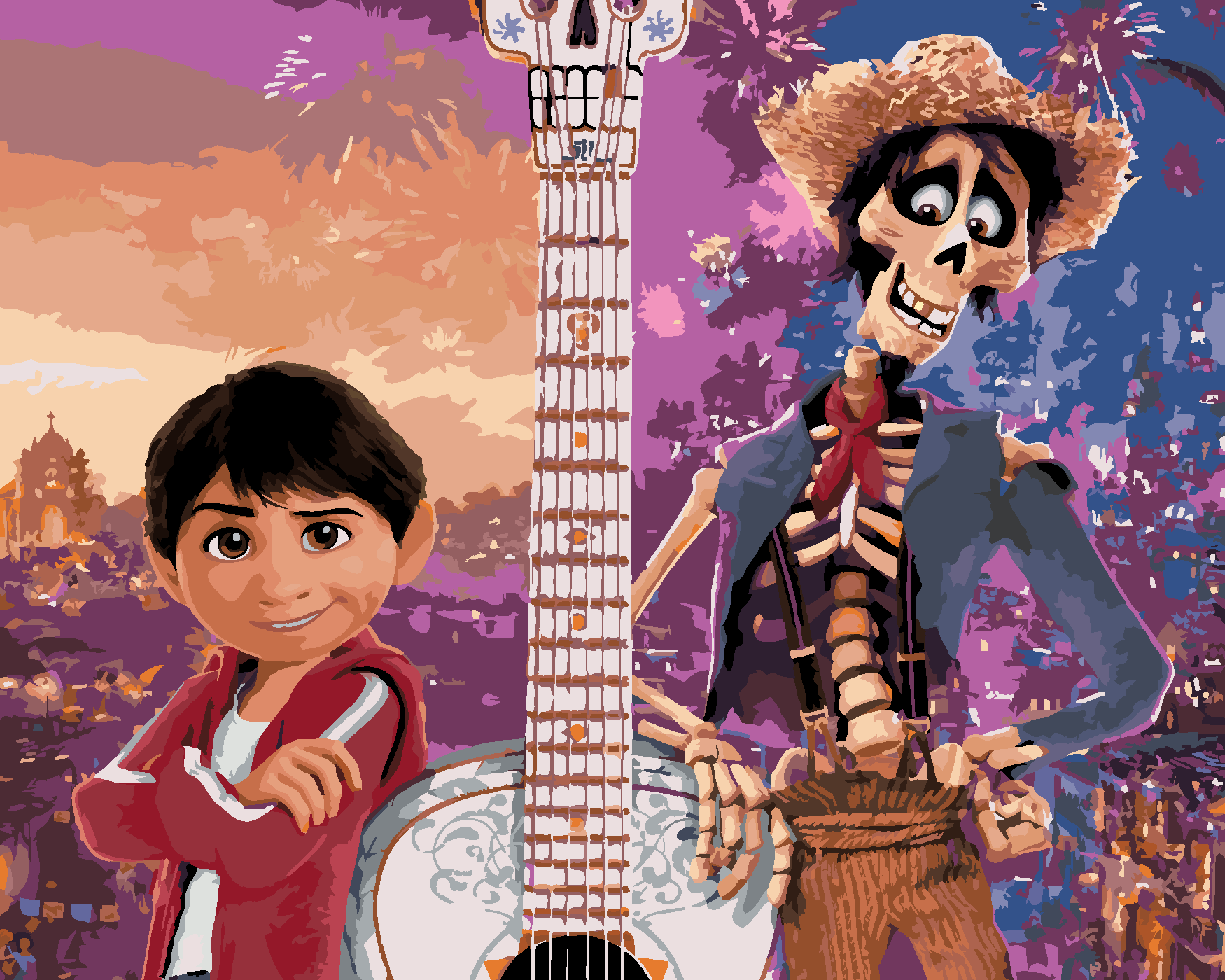 Malen nach Zahlen - MIGUEL UND HÉCTOR AN DER GITARRE (COCO) – ZUTY DE